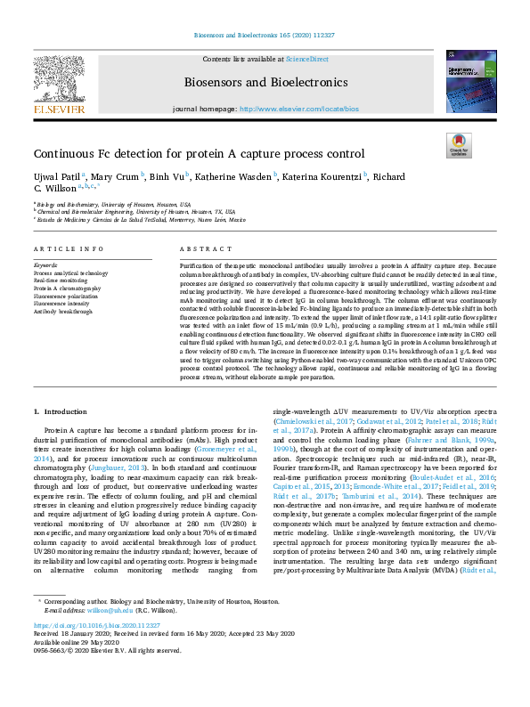 (PDF) Continuous Fc detection for protein A capture process control
