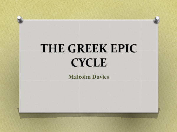(PPT) THE GREEK EPIC CYCLE