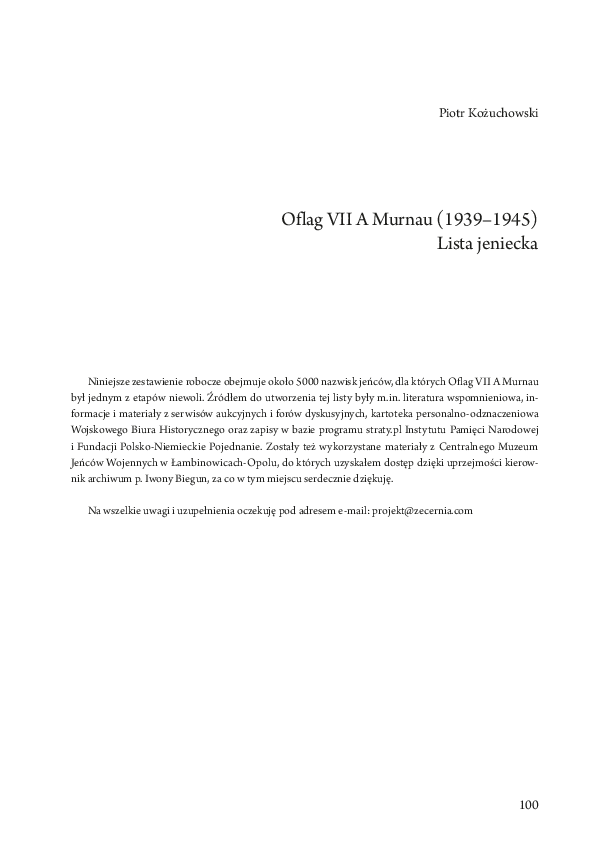 (PDF) Oflag VII A Murnau (1939-1945) - lista jeniecka (robocza)