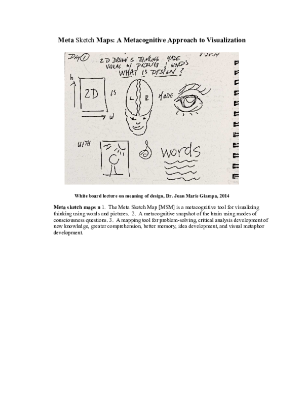 (PDF) Meta Sketch Maps: A Metacognitive Approach to Visualization