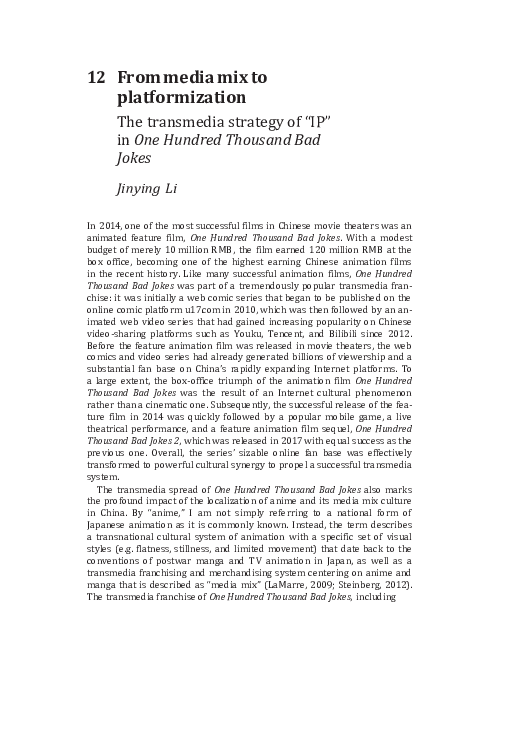 (PDF) From Media Mix to Platformization: The Transmedia Strategy of IP in One Hundred Thousand ...