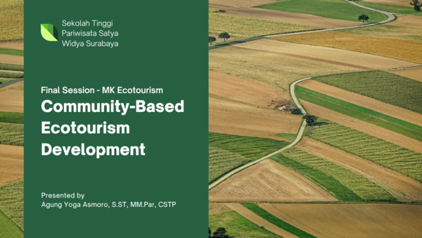 (PDF) Community-Based Ecotourism Development