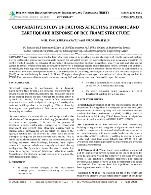 (PDF) IRJET- COMPARATIVE STUDY OF FACTORS AFFECTING DYNAMIC AND ...