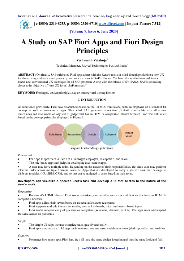 (PDF) A Study on SAP Fiori Apps and Fiori Design Principles
