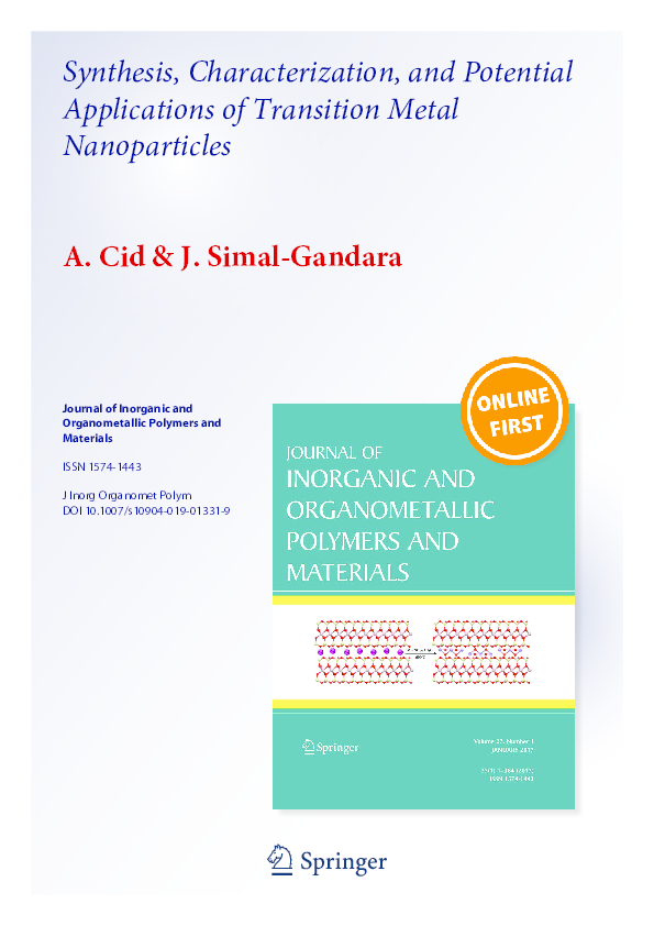 (PDF) Synthesis, Characterization, and Potential Applications of Transition Metal Nanoparticles