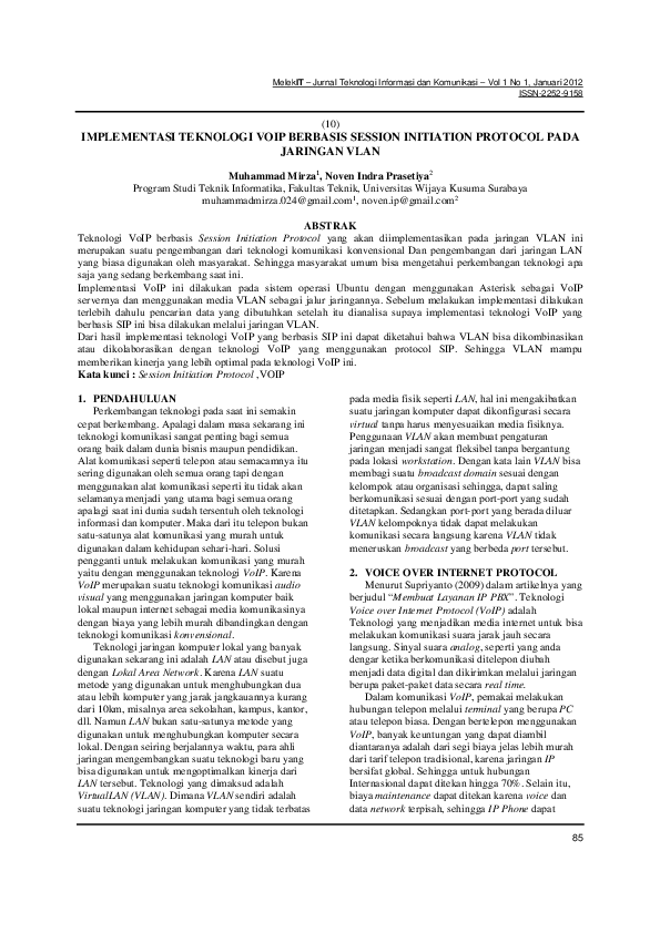 (PDF) IMPLEMENTASI TEKNOLOGI VOIP BERBASIS SESSION INITIATION PROTOCOL PADA JARINGAN VLAN