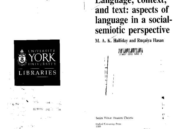 (PDF) Language context and text aspects of language in a social ...