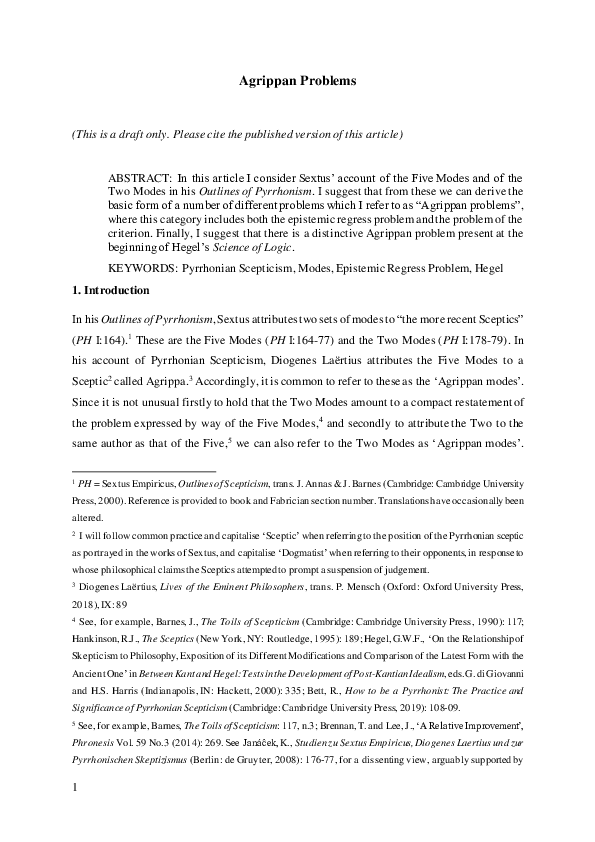 (PDF) Agrippan Problems