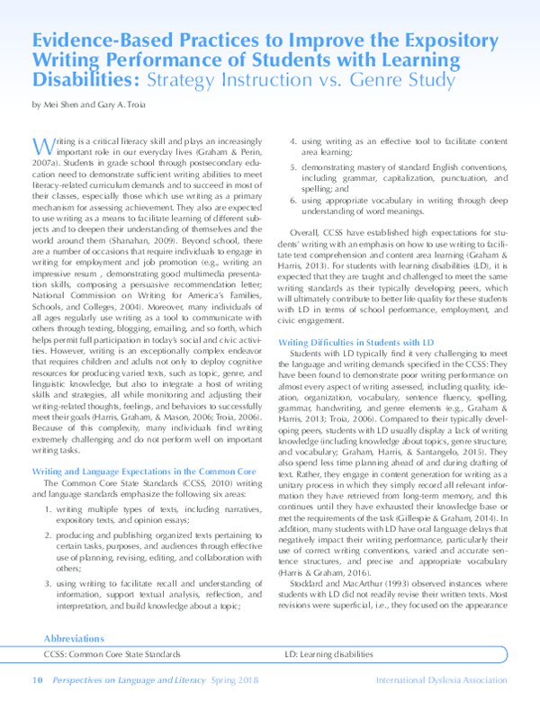 (PDF) Evidence-Based Practices to Improve the Expository Writing ...