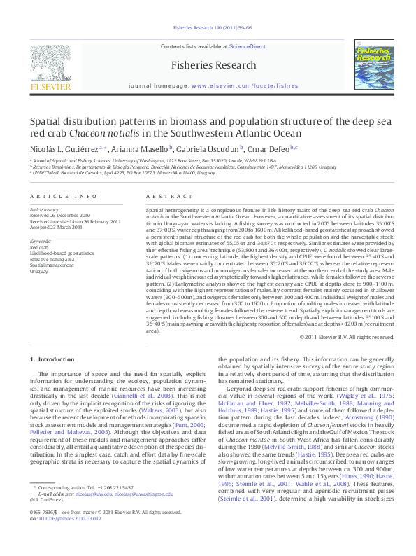 (PDF) Spatial distribution patterns in biomass and population structure ...