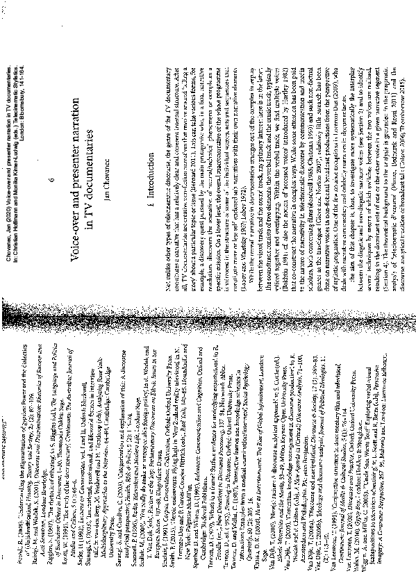 (PDF) Voice-over and presenter narration in TV documentaries