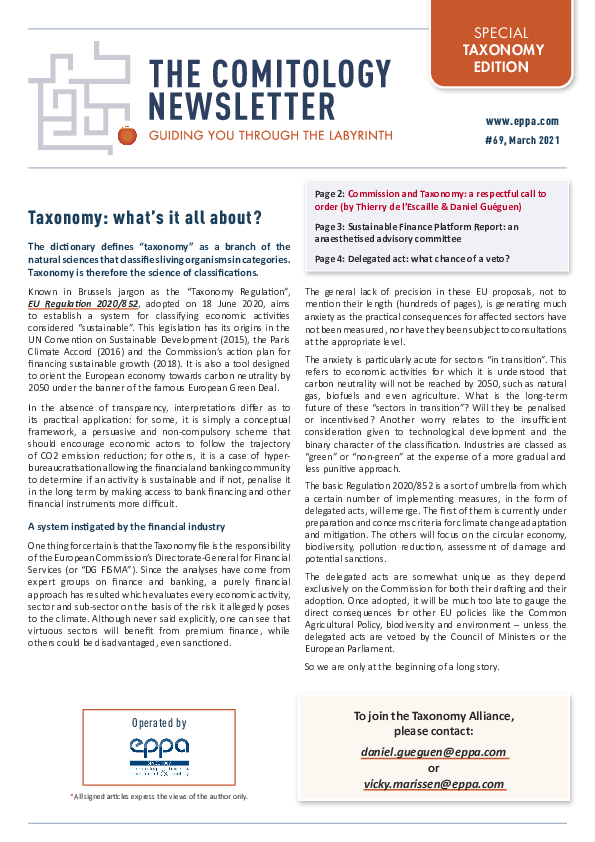 (PDF) Comitology Newsletter #69, Taxonomy edition