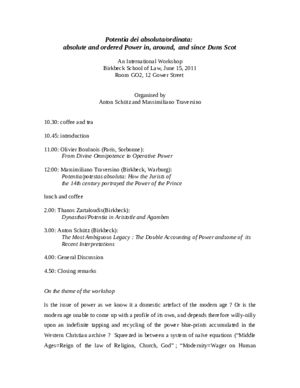 (PDF) Potentia/potestas absoluta: How the Jurists of the 14th Century ...