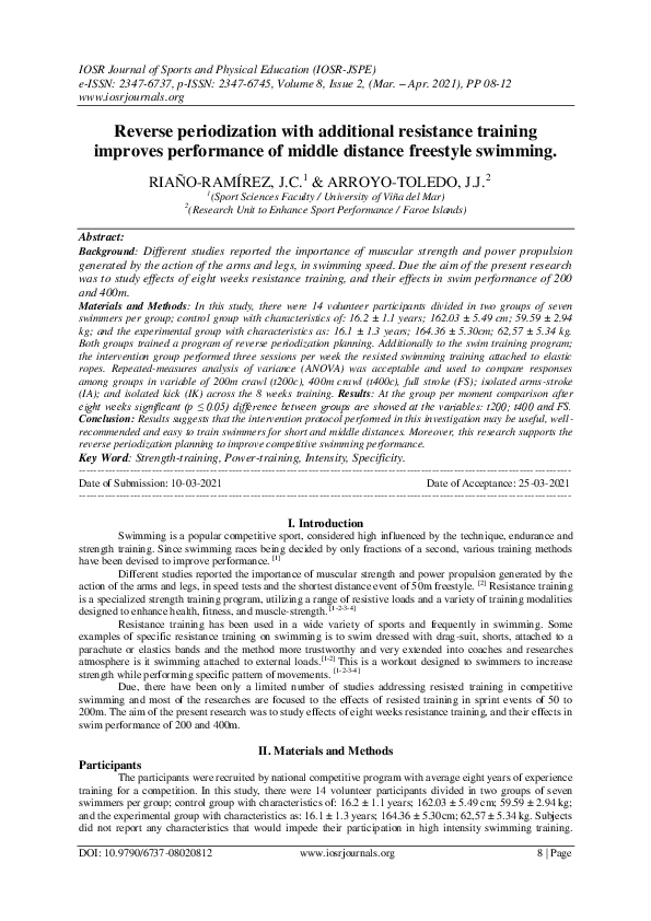 (PDF) Reverse periodization with additional resistance training ...