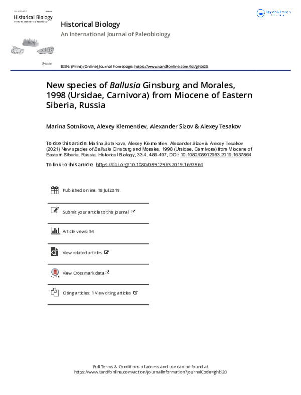 (PDF) New species of Ballusia Ginsburg and Morales,1998 (Ursidae ...