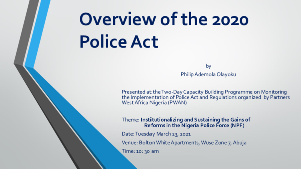 (PDF) Overview of the 2020 Police Act