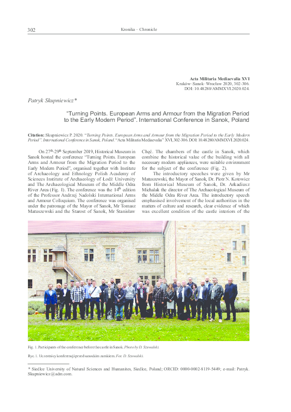 (PDF) Turning Points European Arms and Armour from the Migration Period
