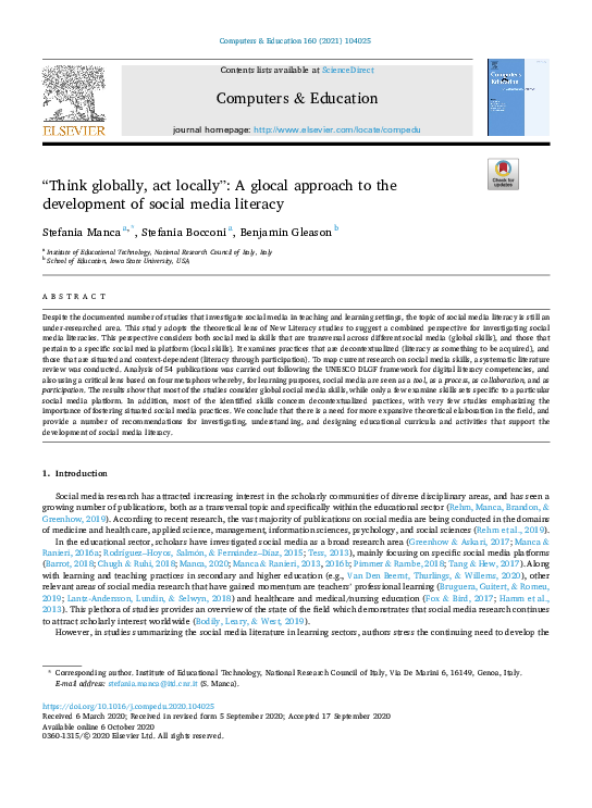 (PDF) "Think globally, act locally": A glocal approach to the ...