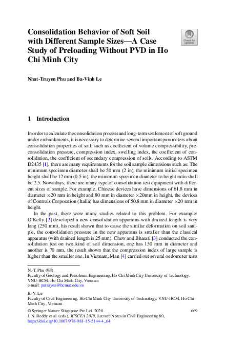 (PDF) Consolidation Behavior of Soft Soil with Different Sample Sizes-A ...