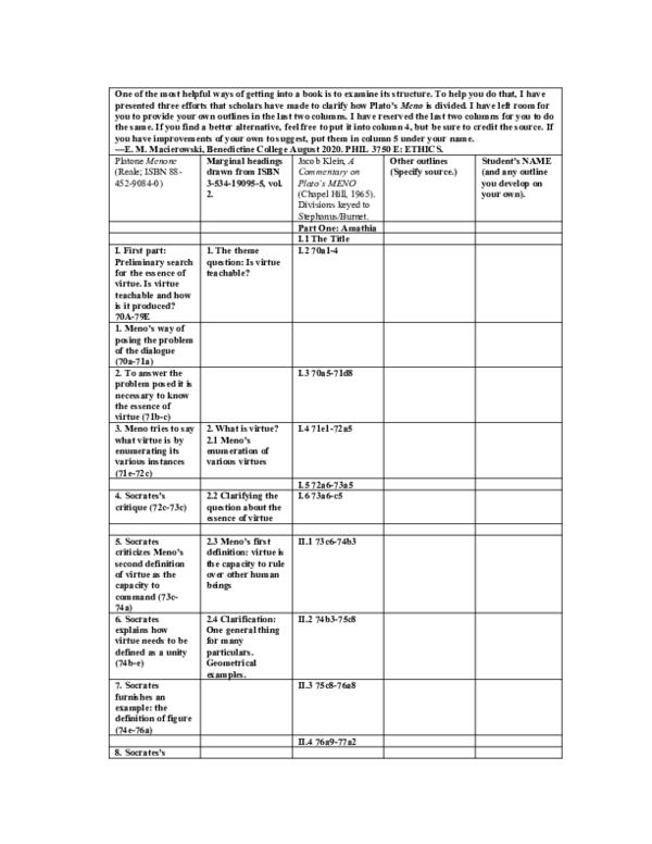 (DOC) Plato Meno Reading Matrix