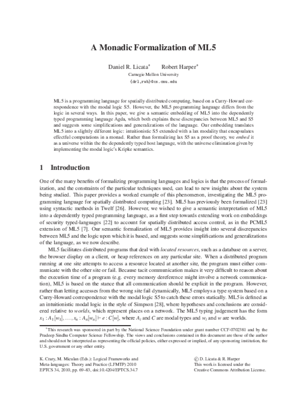 (PDF) A monadic formalization of ML5