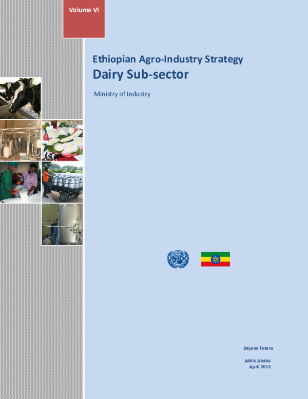 (PDF) Ethiopian Agro-Industry Strategy Dairy Sub-sector Ministry of ...