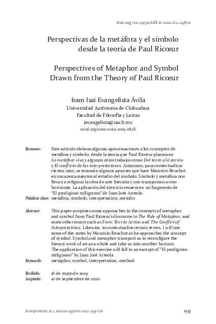 (PDF) Perspectivas de la metáfora y el símbolo desde la teoría de Paul ...