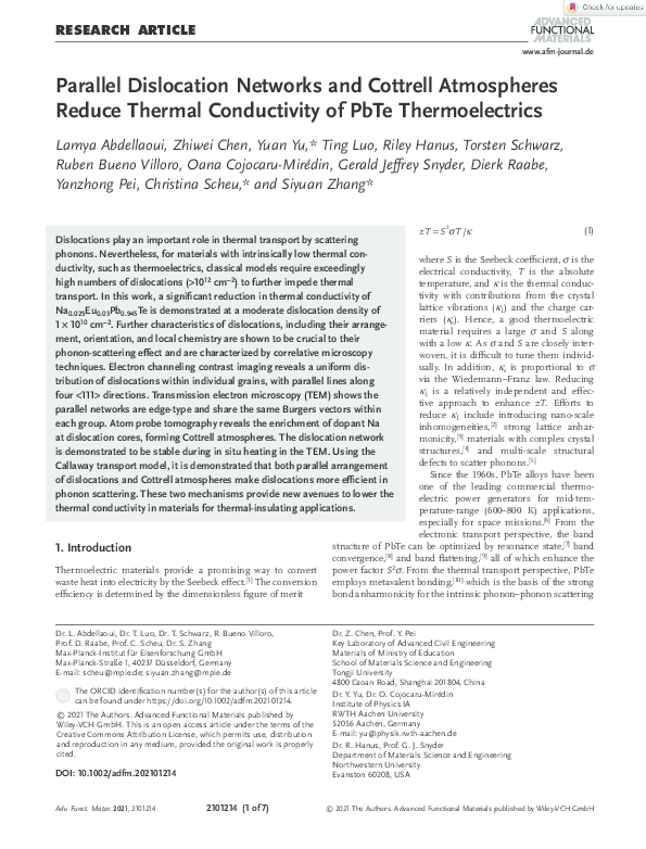 (PDF) Parallel Dislocation Networks and Cottrell Atmospheres Reduce ...