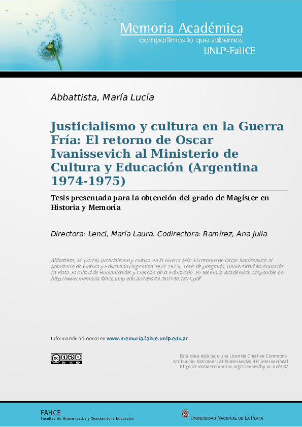 (PDF) Justicialismo y cultura en la Guerra Fría: El retorno de Oscar ...