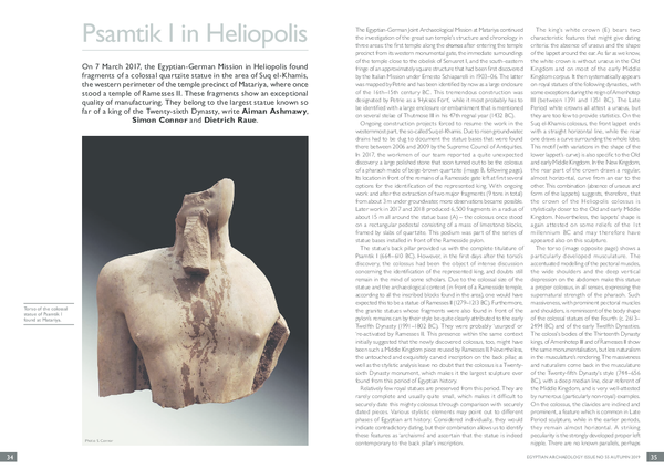 (PDF) Ashmawy, Aiman, Simon Connor, and Dietrich Raue 2019. Psamtik I ...