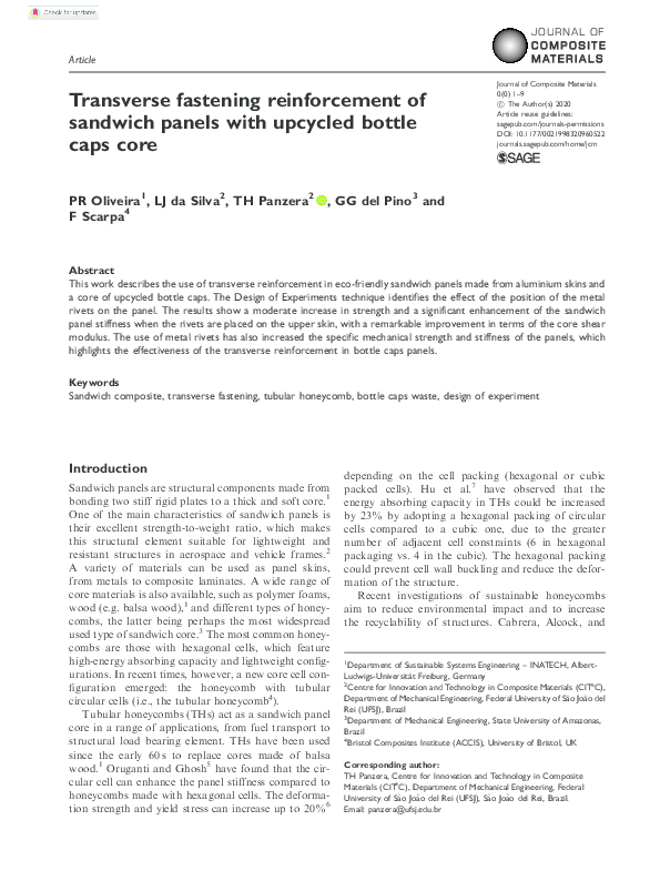 (PDF) Article Transverse fastening reinforcement of sandwich panels ...