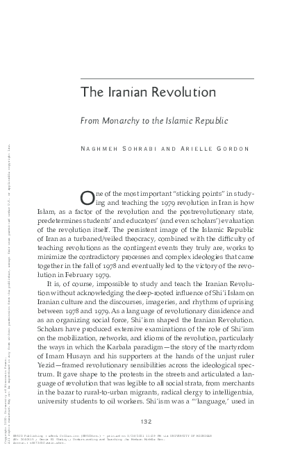 (PDF) The Iranian Revolution: From Monarchy to the Islamic Republic