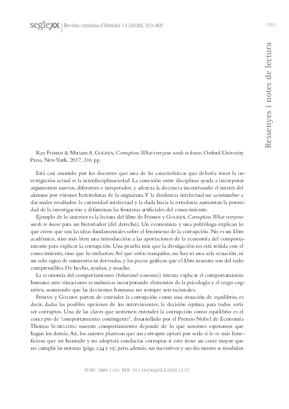 (PDF) Ray Fisman & Miriam A. Golden, Corruption. What everyone needs to ...