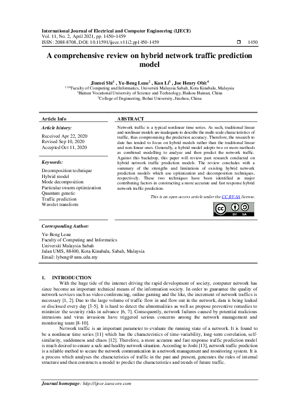 Pdf A Comprehensive Review On Hybrid Network Traffic Prediction Model