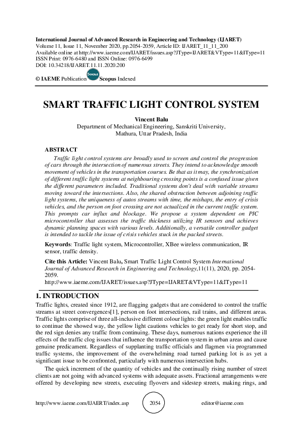 (PDF) SMART TRAFFIC LIGHT CONTROL SYSTEM