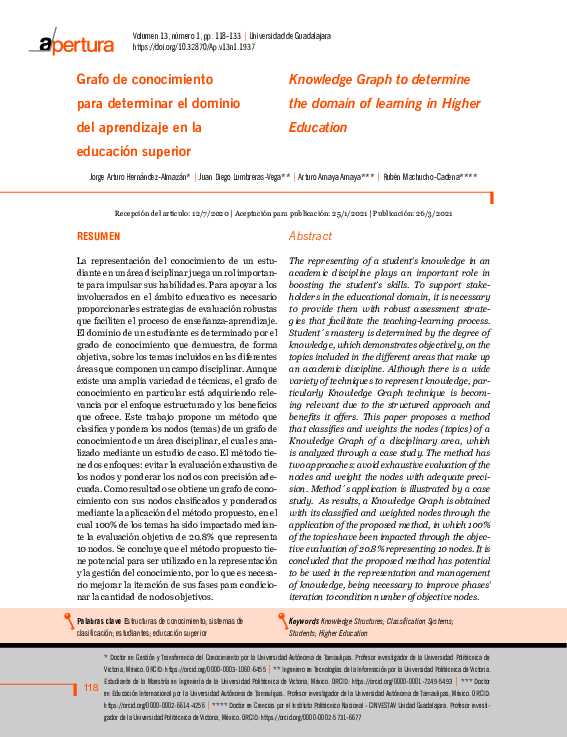 (PDF) Knowledge Graph to determine the domain of learning in Higher ...