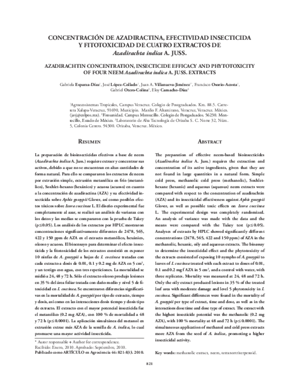(PDF) CONCENTRATION, INSECTICIDE EFFICACY AND PHYTOTOXICITY OF FOUR ...