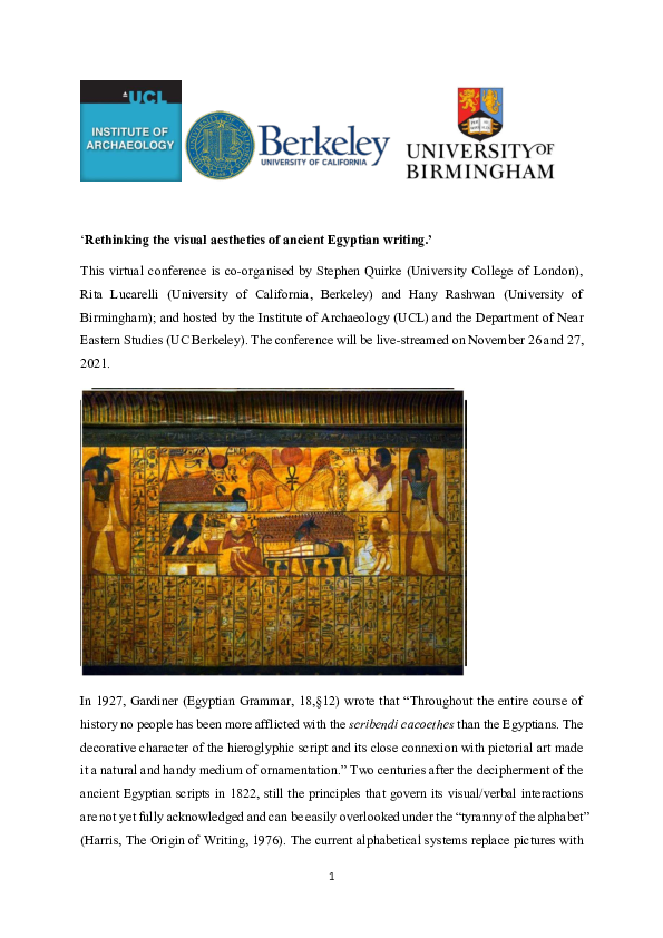(PDF) ‘Rethinking the visual aesthetics of ancient Egyptian writing ...