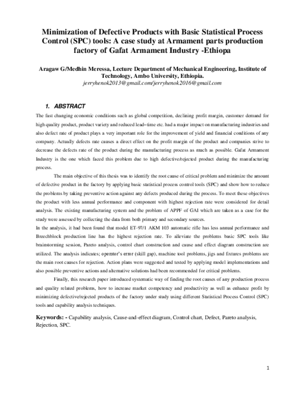 (PDF) Minimization of Defective Products with Basic Statistical Process ...