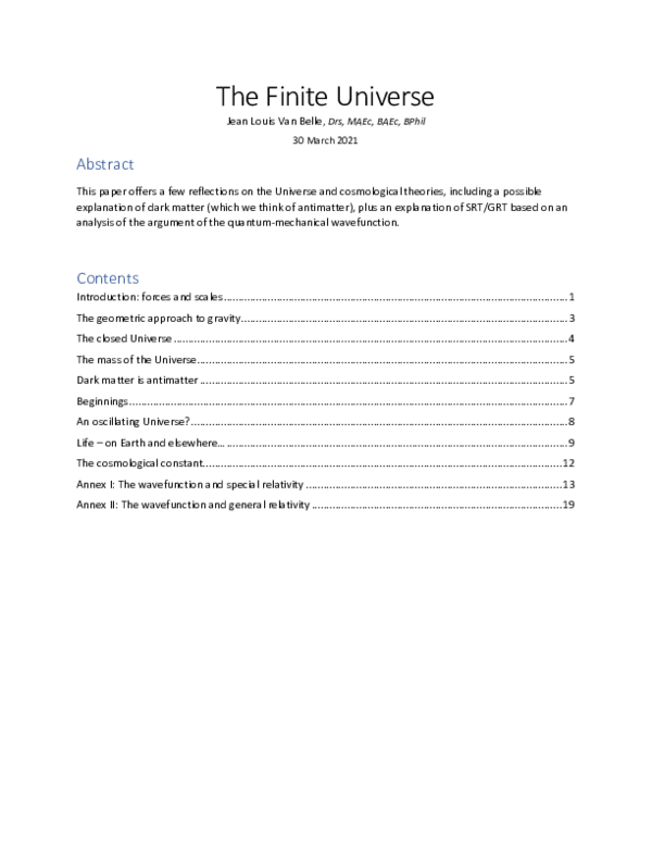 (PDF) The Finite Universe
