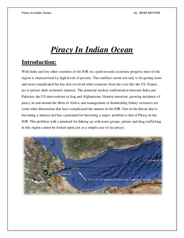 (PDF) Piracy In Indian Ocean Region: Case study of Somalia