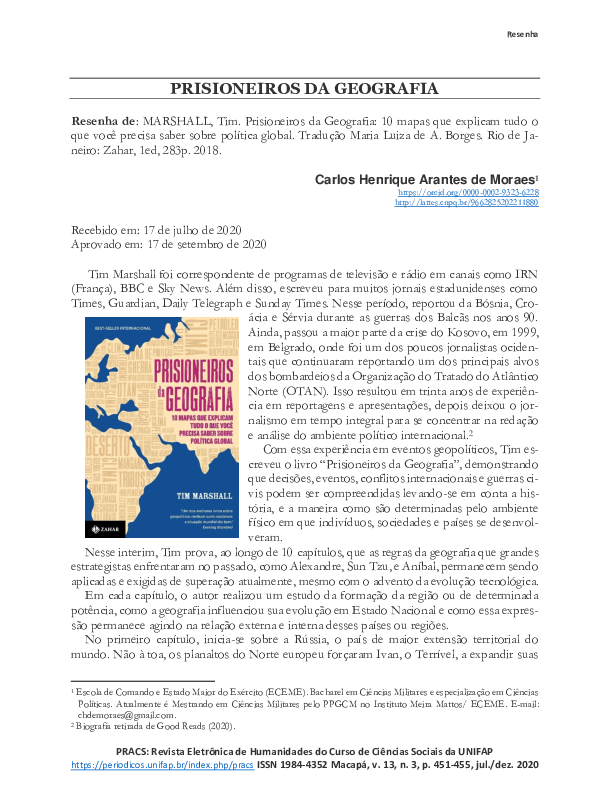 (PDF) PRISIONEIROS DA GEOGRAFIA