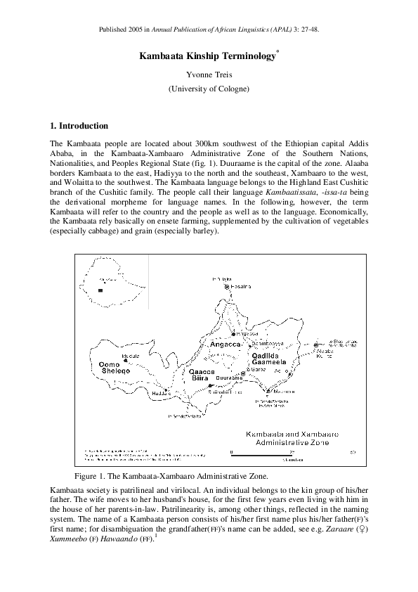 (PDF) Kambaata kinship terminology