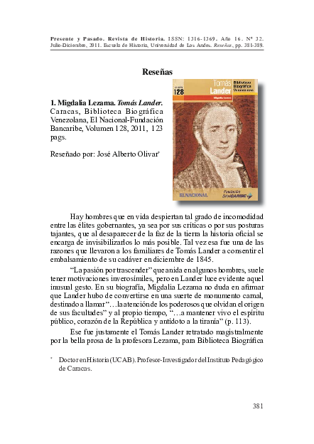 (PDF) BIOGRAFIA DE TOMAS LANDER