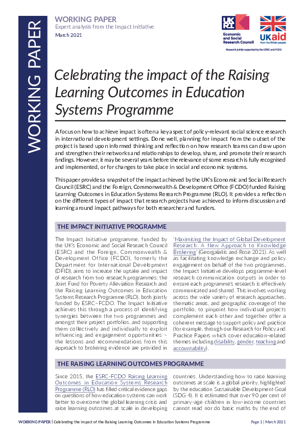 (PDF) Celebrating the impact of the Raising Learning Outcomes in ...