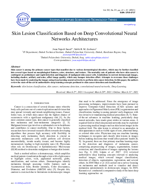 Pdf Skin Lesion Classification Based On Deep Convolutional Neural