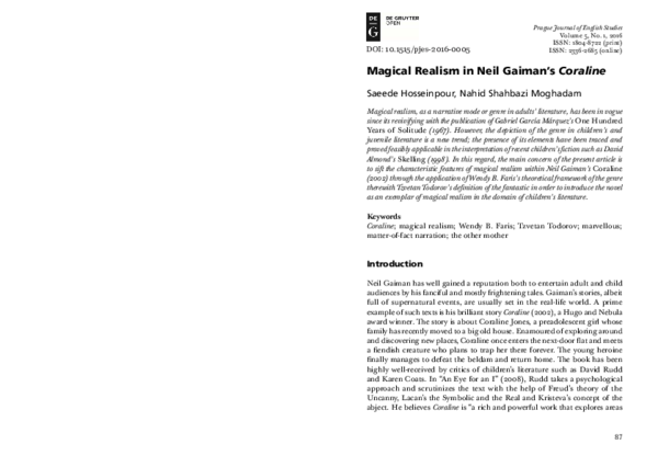 (PDF) Magical Realism in Neil Gaiman’s Coraline