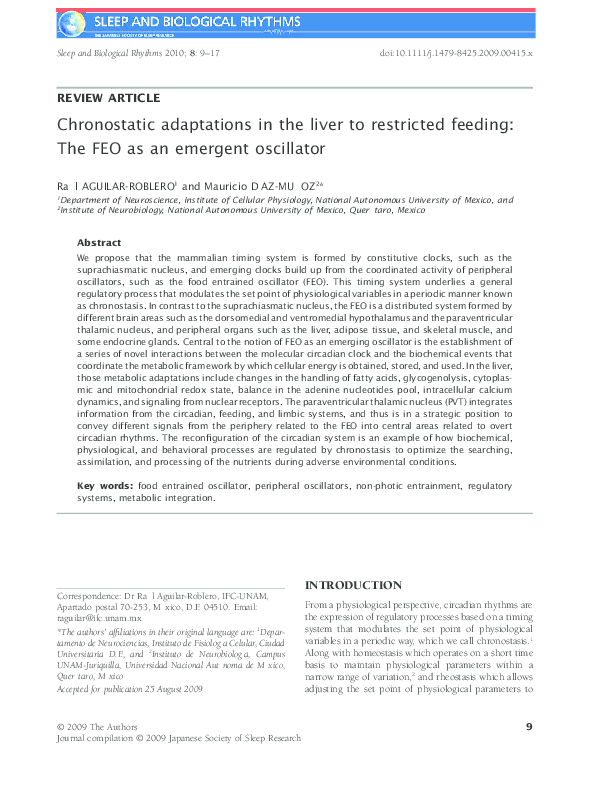 (PDF) Chronostatic adaptations in the liver to restricted feeding: The ...