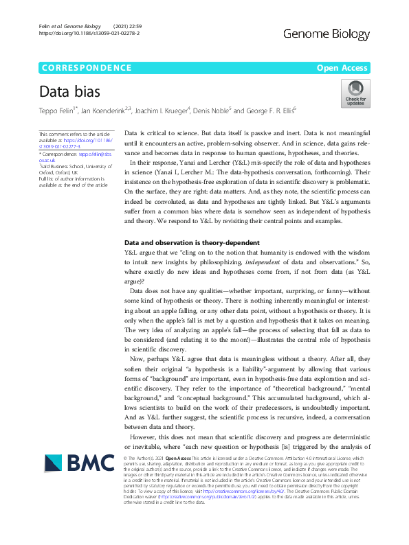 (PDF) Data bias