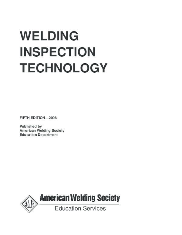 (PDF) WELDING INSPECTION TECHNOLOGY Education Services